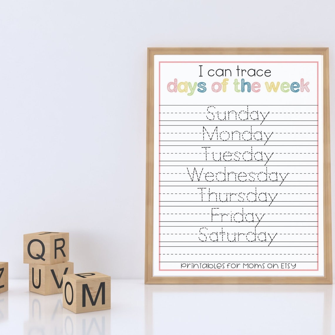 I Can Trace Alphabet Days of the Week Months of the Year - Etsy Canada