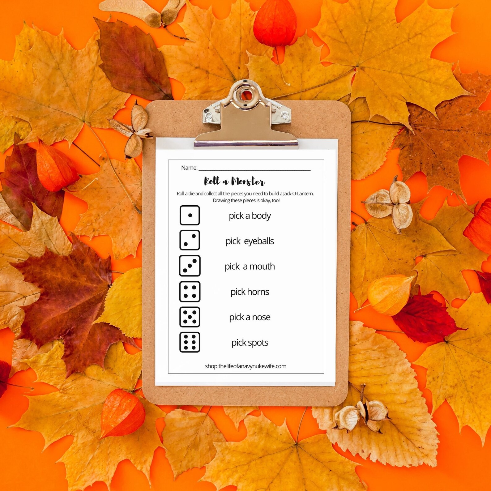 Roll-a-monster Preschool Game, Classroom Game, Build a Monster Create a ...