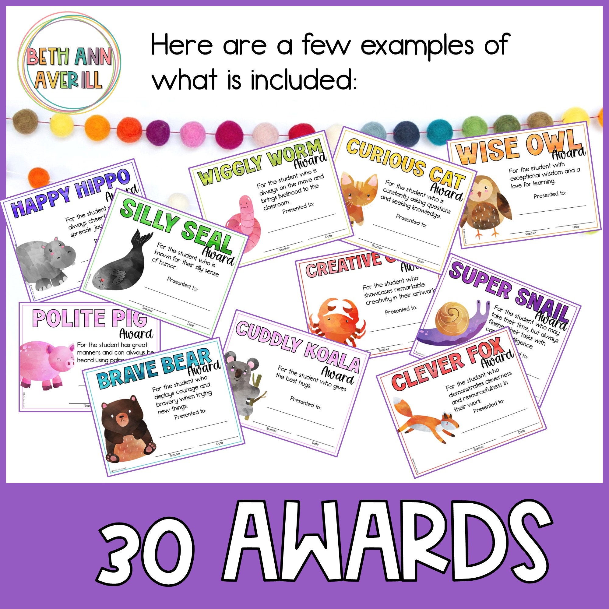 Editable Preschool End of Year Awards Kindergarten Classroom Awards ...