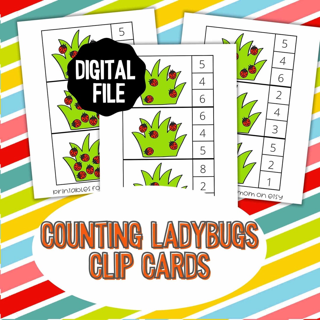 Counting Clip Cards Ladybugs Bug Counting Practice for Preschool - Etsy