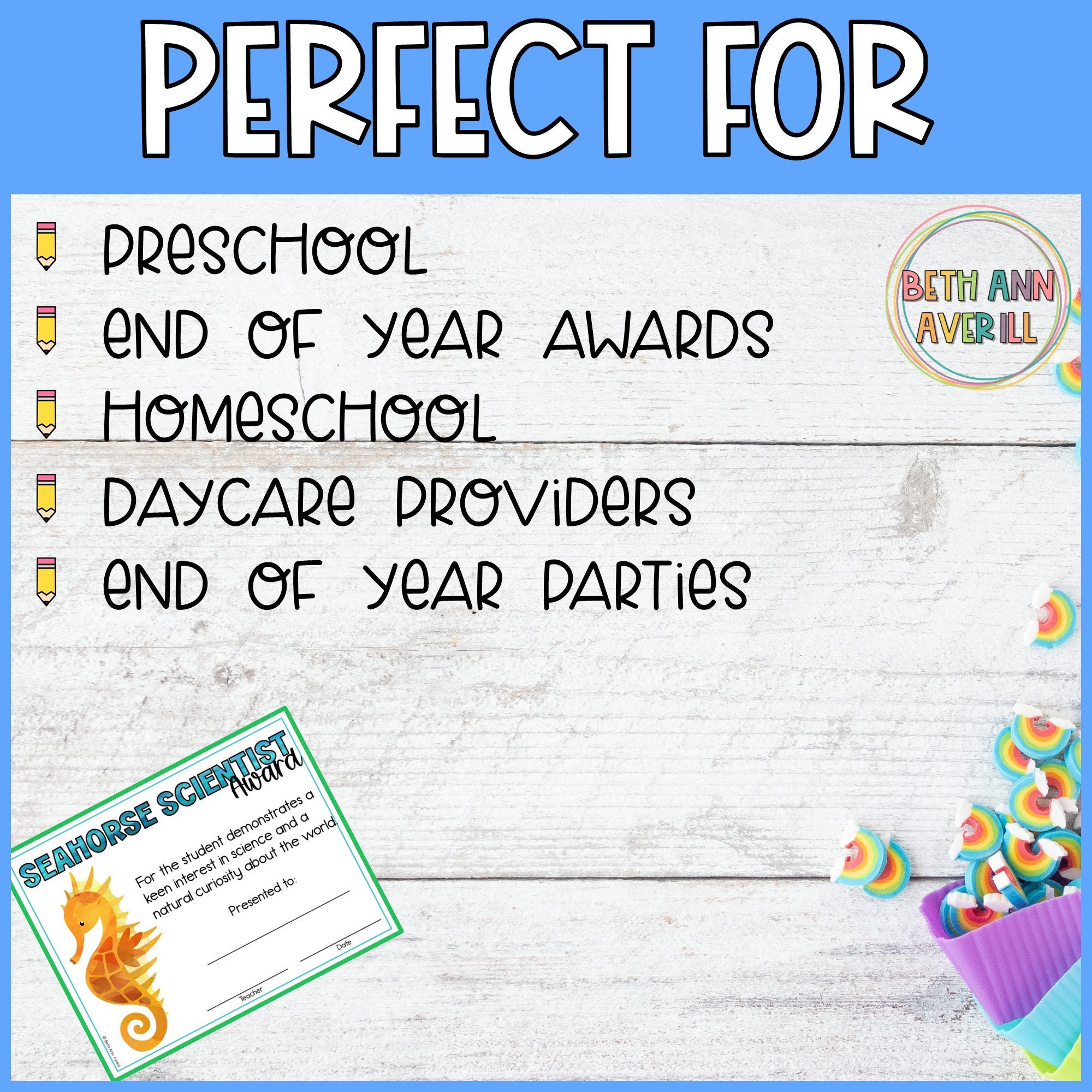 Editable Preschool End of Year Awards for Kindergarten Class Awards ...
