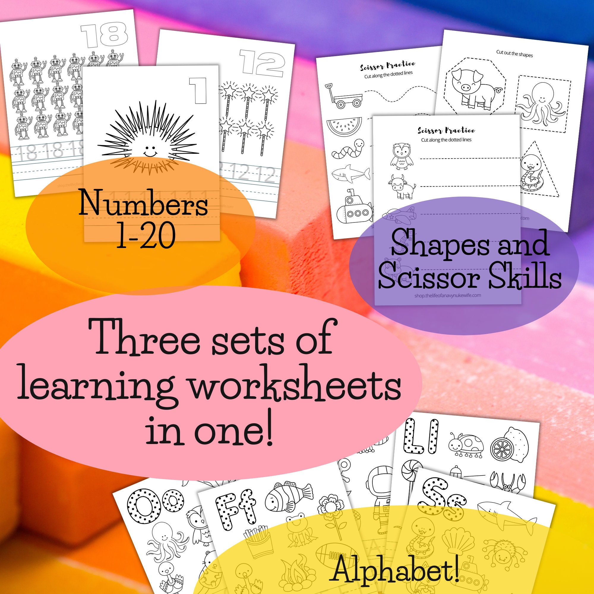 Mega Preschool Learning Bundle Instant Download Printable Letter ...