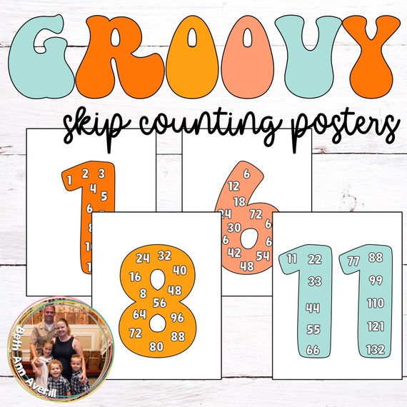 Skip Counting Posters for Groovy Boho Retro Classroom Decor - Etsy