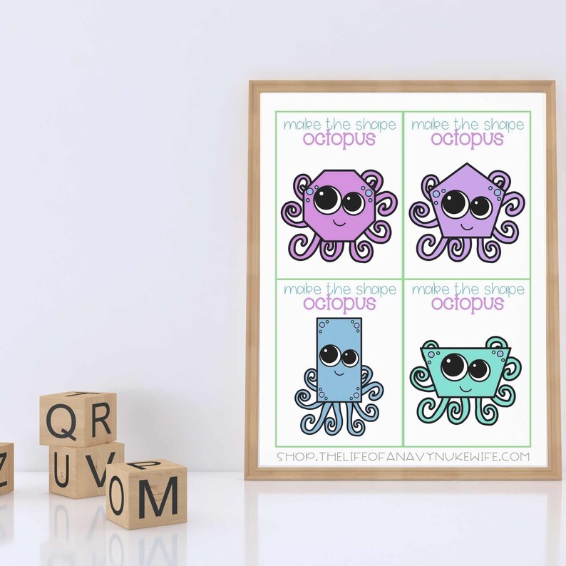 Octopus Shape Cards, Learning Shapes Through Play, Preschool Shapes ...