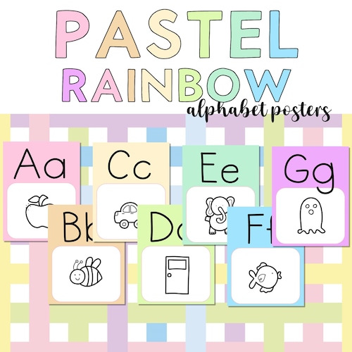 Pastel Rainbow ABC Posters Classroom Decor Homeschool Decor - Etsy