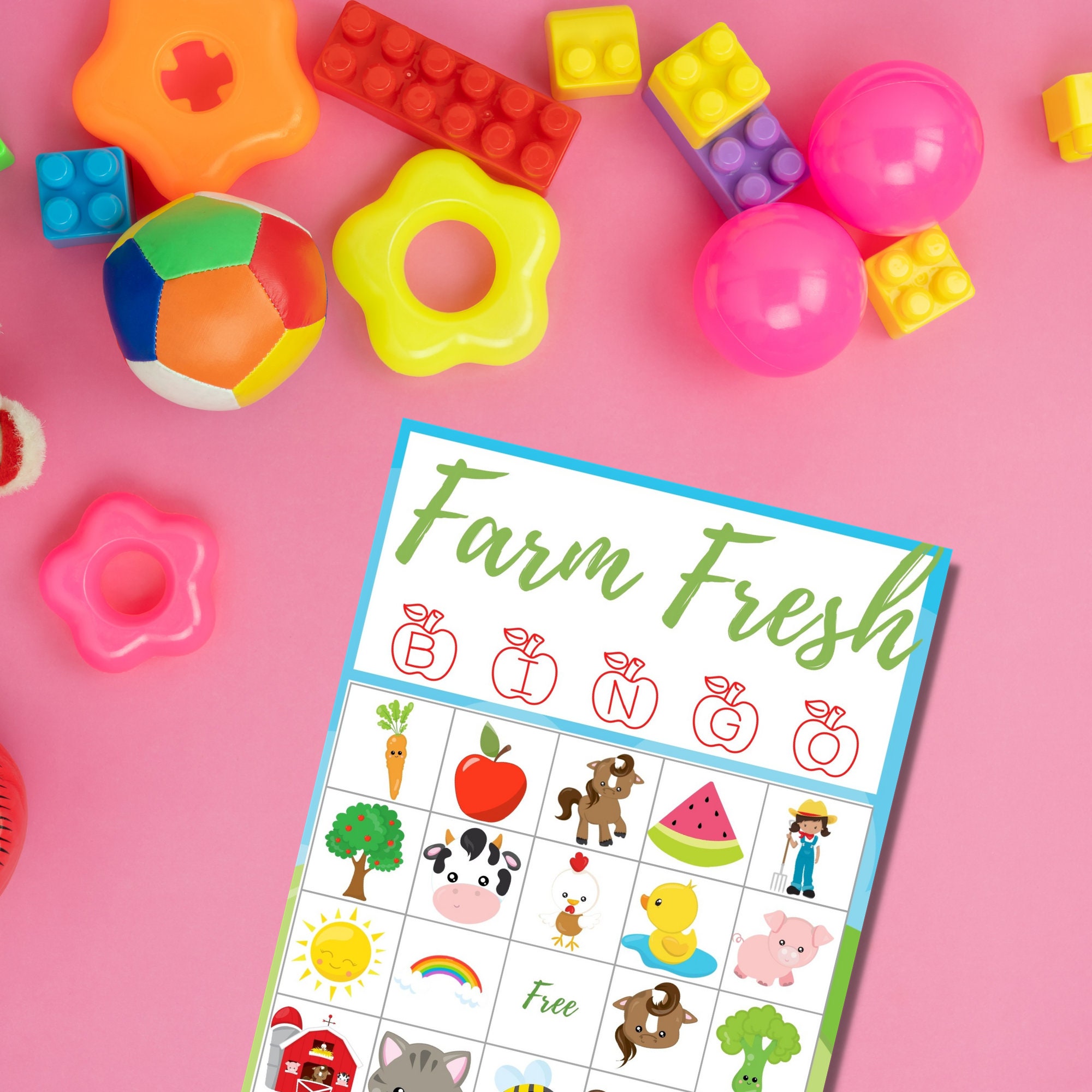 Farm Animals Bingo Cards for Preschool - Etsy