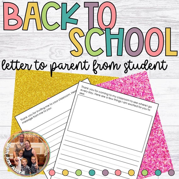 Back to School Night Letter to Parent From Student - Etsy