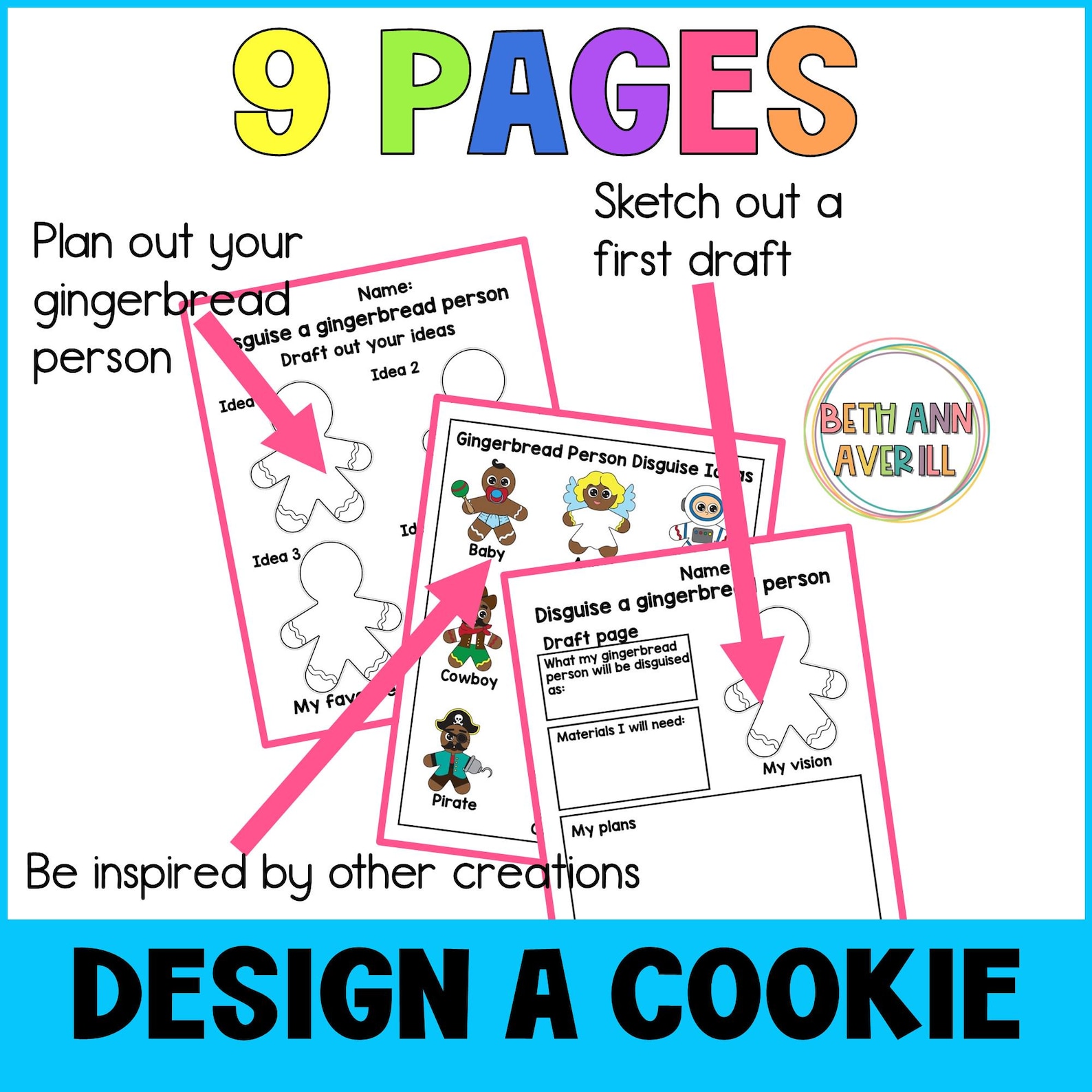 Disguise a Gingerbread Man Craft Activity for Christmas Bulletin Board ...