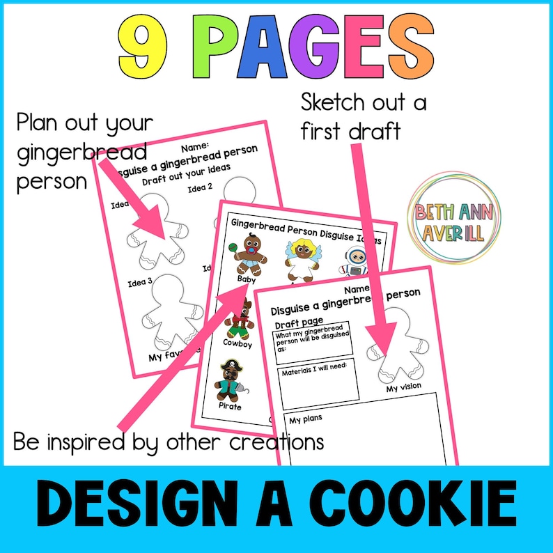 Disguise a Gingerbread Man Craft Activity for Christmas Bulletin Board ...