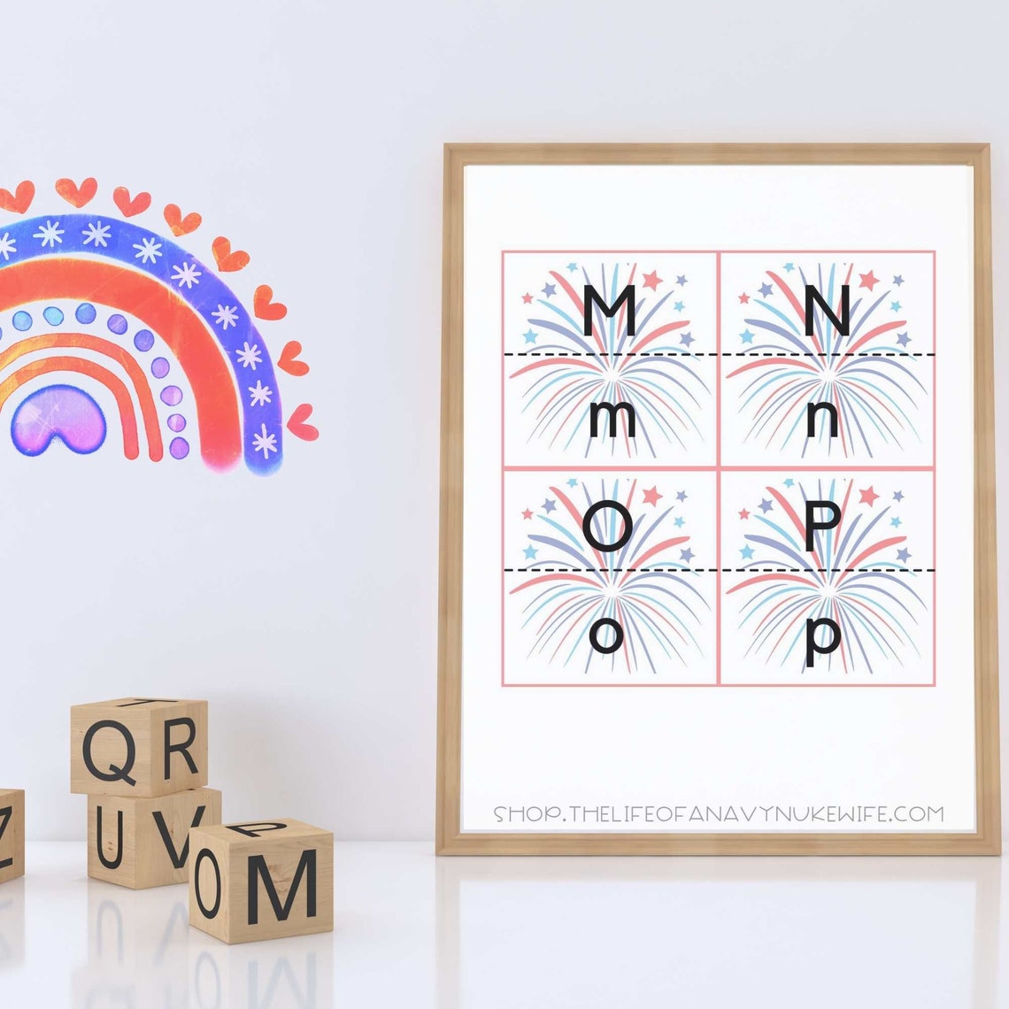 Fireworks Alphabet Matching Puzzle for Preschoolers | Etsy