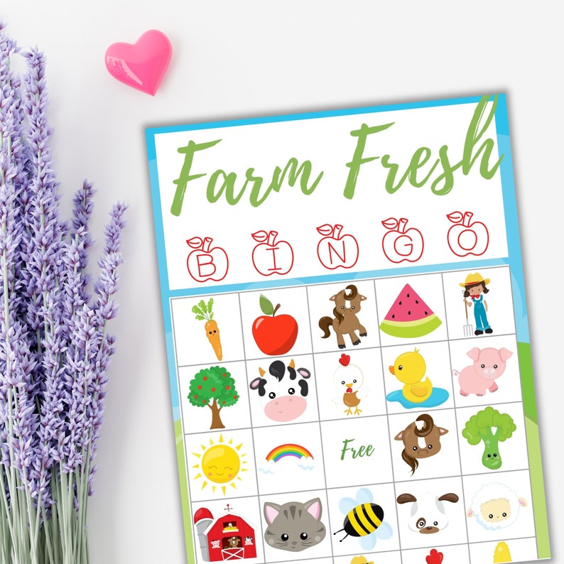 Farm Animals Bingo Cards for Preschool - Etsy