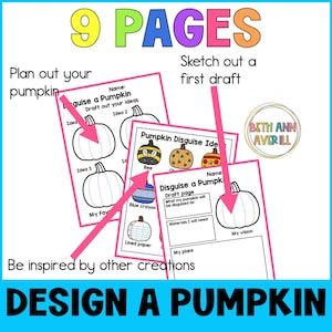 Disguise a Pumpkin Craft Activity for Halloween Bulletin Board Decor - Etsy