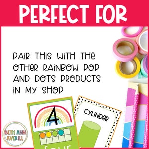 Shapes Posters Classroom Decorations Printable Rainbow Pop and Dots ...