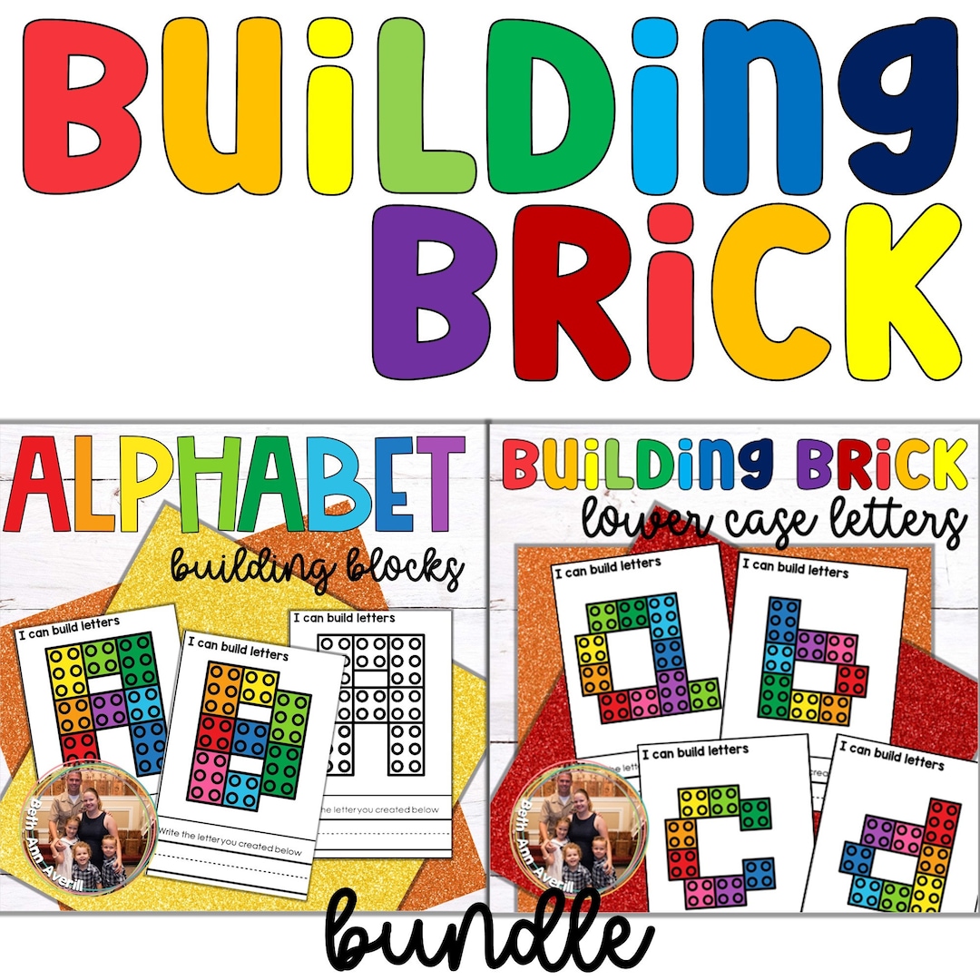 Building Bricks Alphabet Letter Building Complete Set Alphabet Cards ...