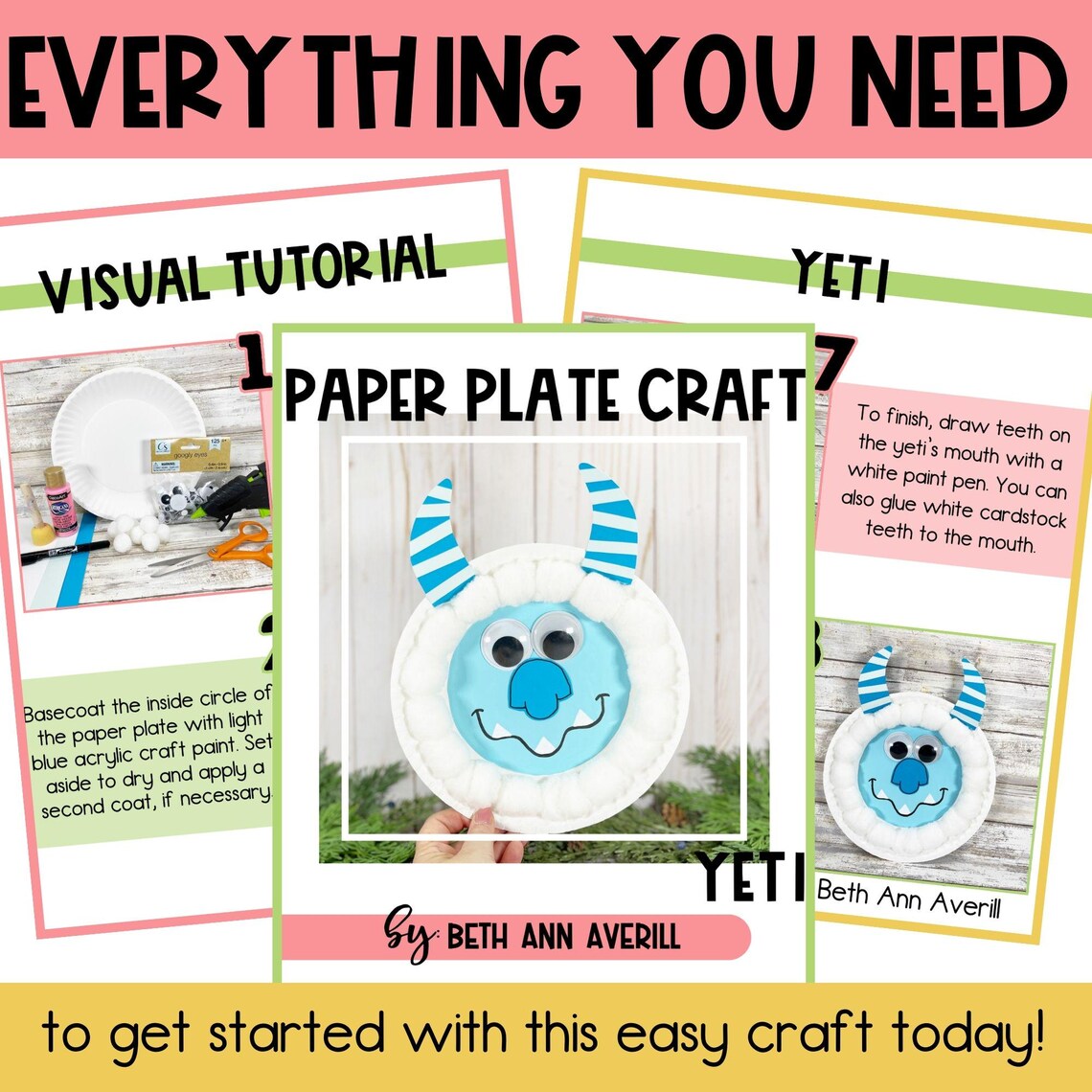 Abominable Snowman Yeti Craft for Preschoolers Bigfoot Craft Kit ...