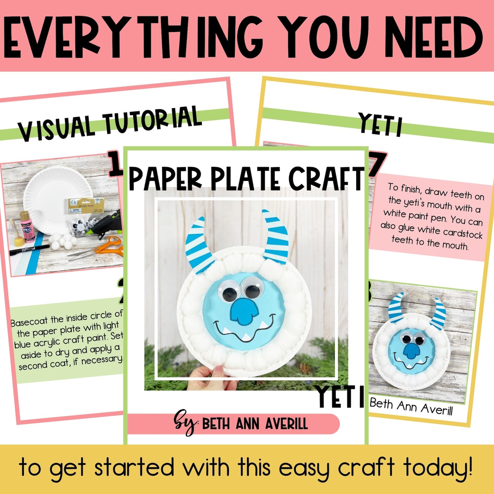 Abominable Snowman Yeti Craft for Preschoolers Bigfoot Craft Kit ...