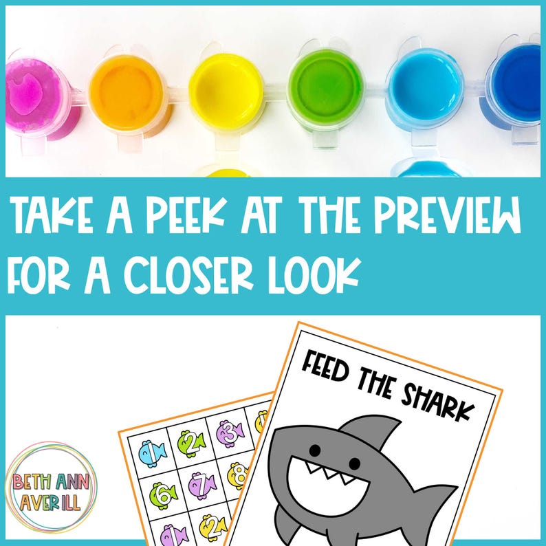 Feed the Shark Kindergarten Math Preschool Activity Ocean Activities ...