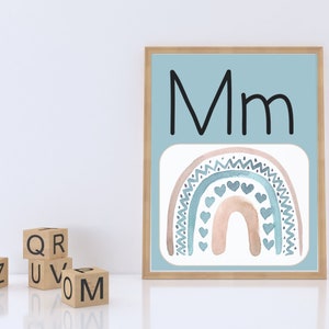 Boho Rainbow Classroom Decor Homeschool Decor Boho Rainbow Alphabet ...