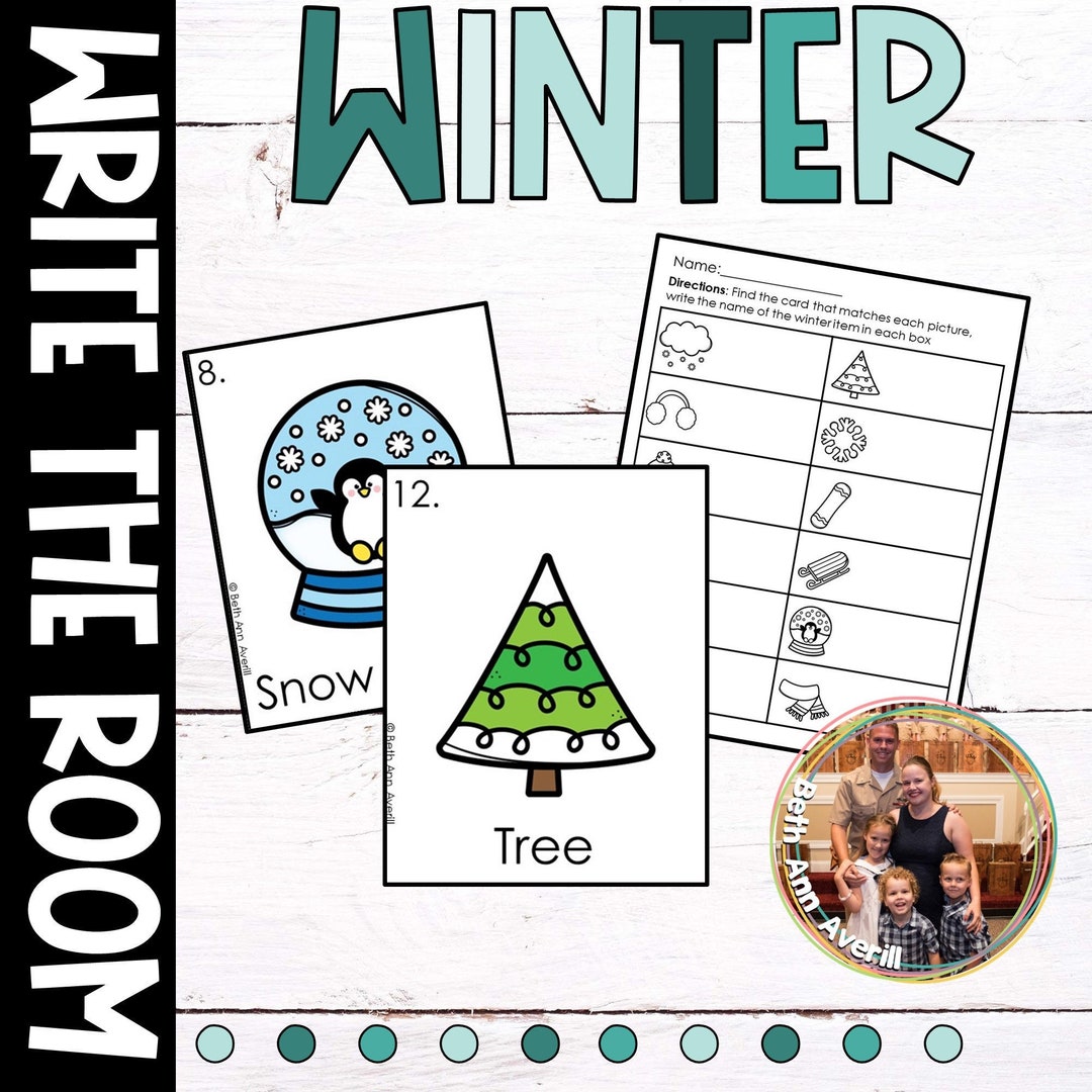 Winter Write the Room Writing Centers for Kindergarten - Etsy
