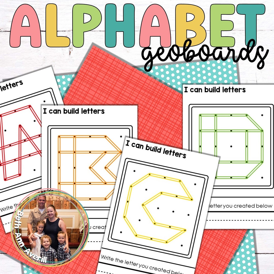 Geoboard Task Cards UPPERCASE Alphabet Toddler Activities Montessori ...