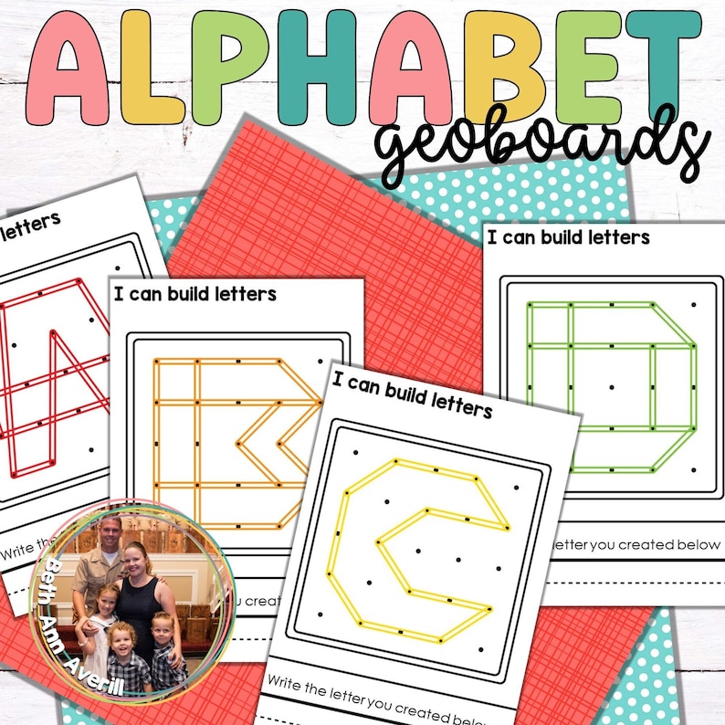 Geoboard Task Cards UPPERCASE Alphabet Toddler Activities Montessori ...