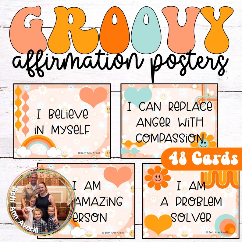 Groovy Boho Affirmation Signs Retro Classroom Decorations for - Etsy