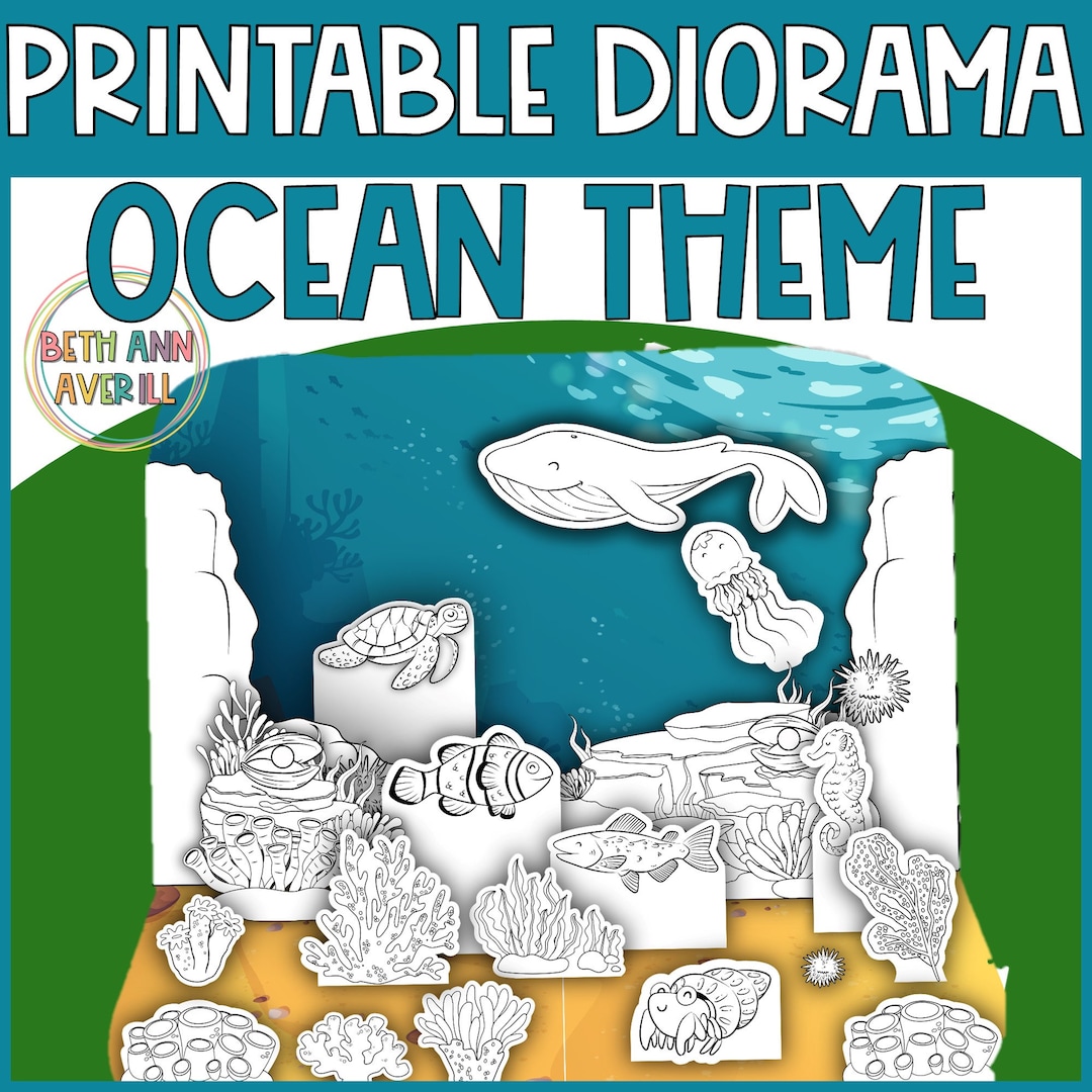 Ocean Habitat Diorama Printable Craft Activity Ocean Theme Diorama ...