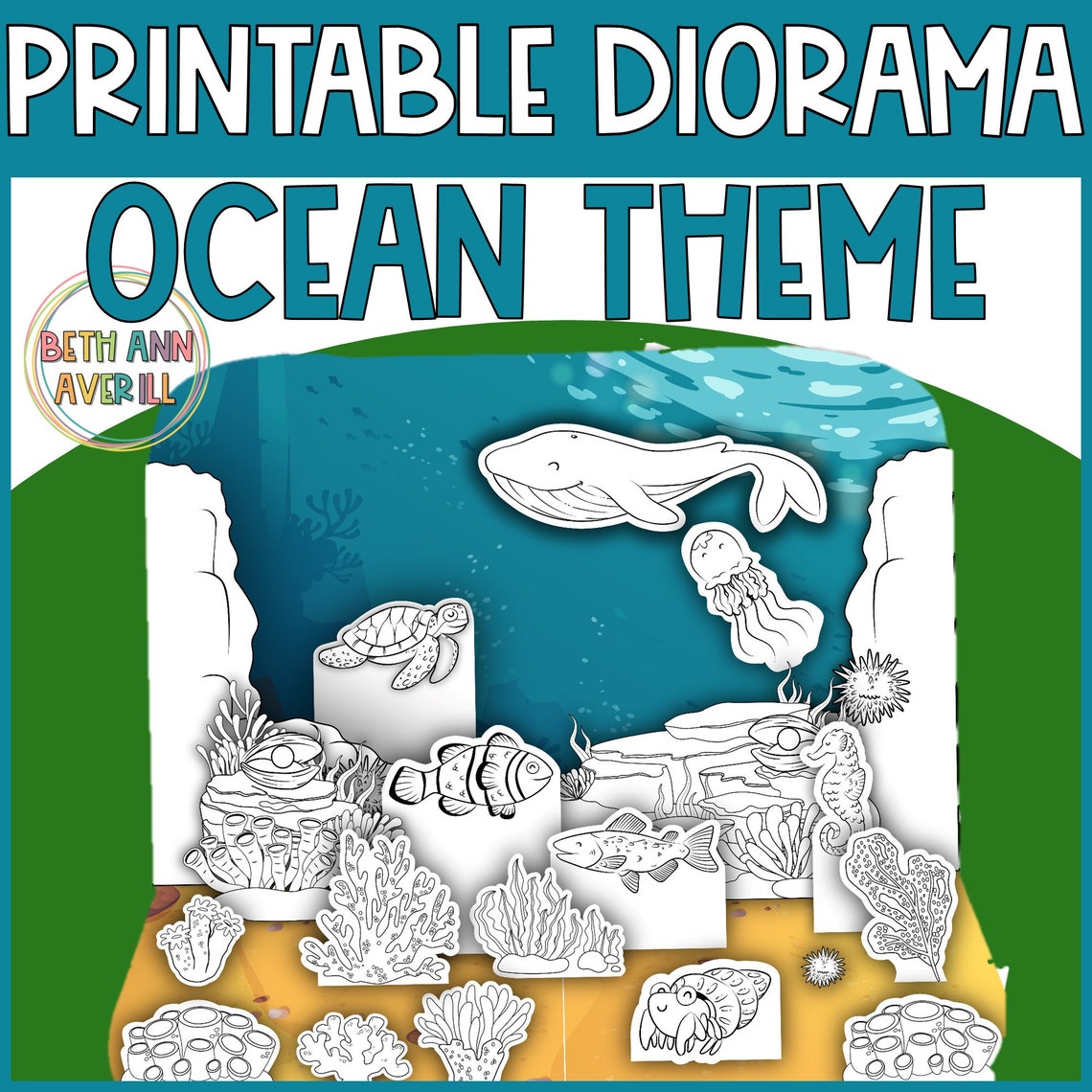 Ocean Habitat Diorama Printable Craft Activity Ocean Theme Diorama ...