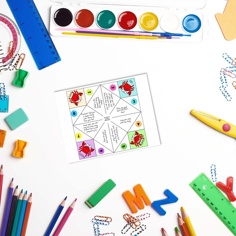 Kid's Feelings Chatterbox, Preschool Emotions Cootie Catcher, Emotion ...