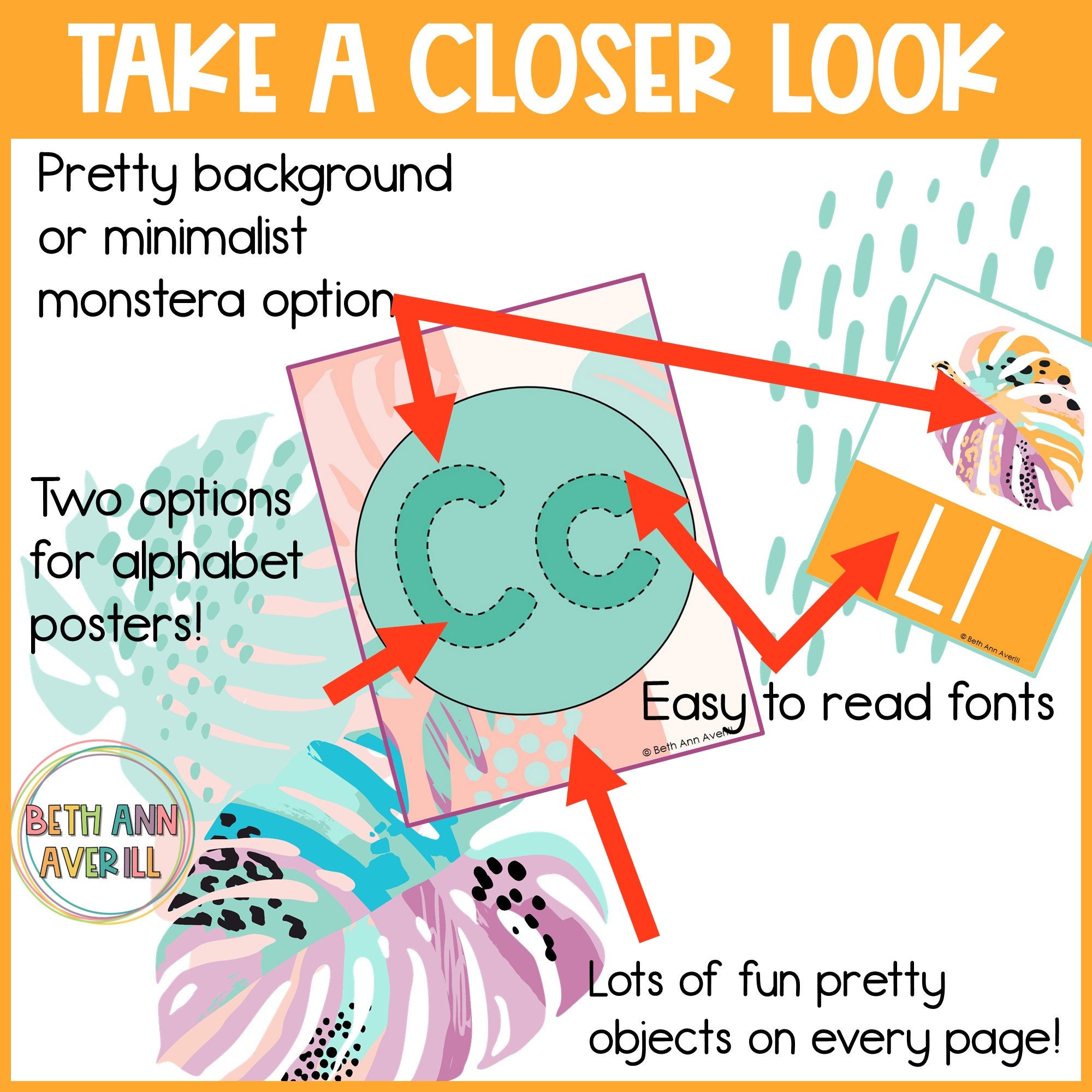 Bright Safari Theme Alphabet Posters Pastel Classroom Decor Homeschool ...