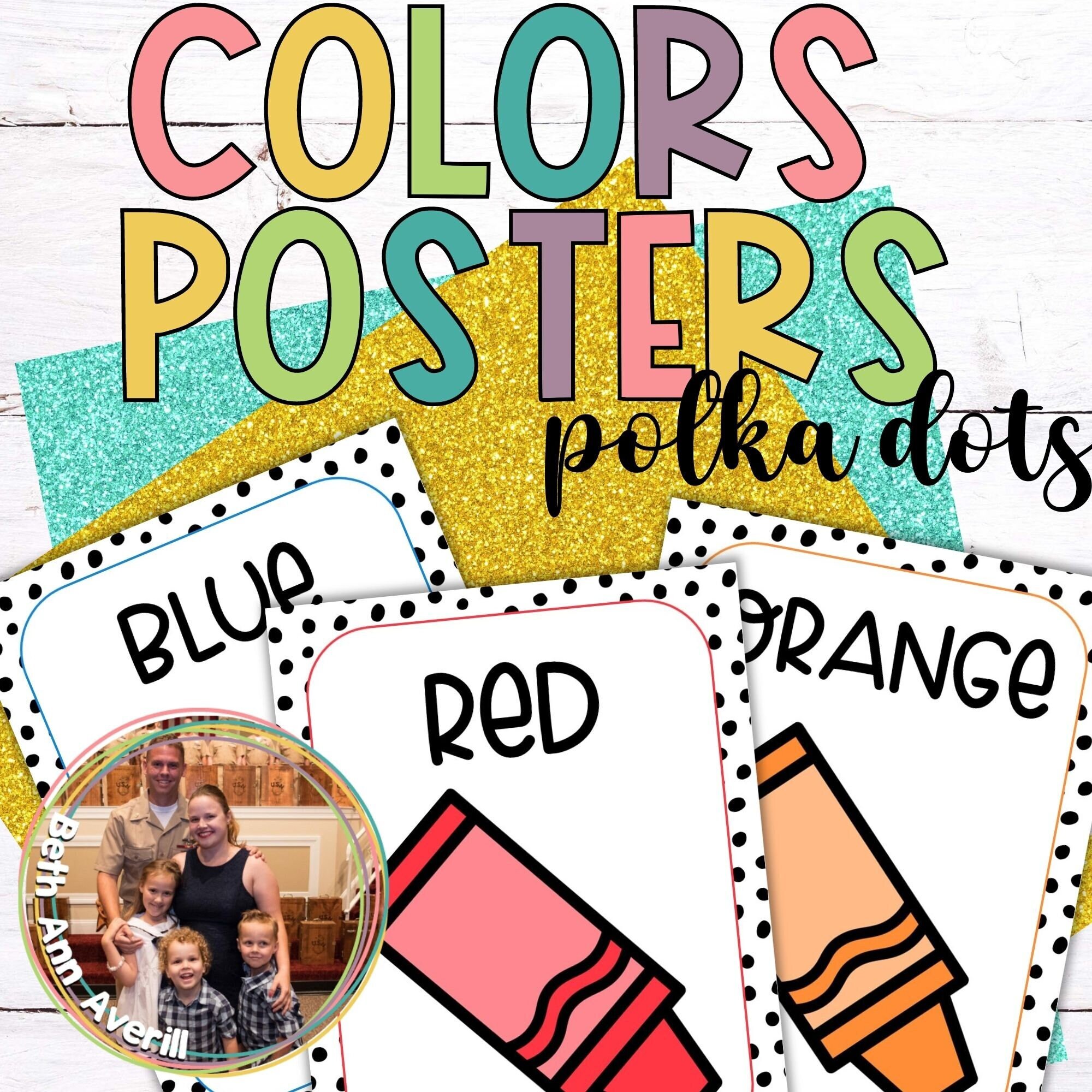 Crayon Color Posters Classroom Decorations Printable Spotted Brights ...