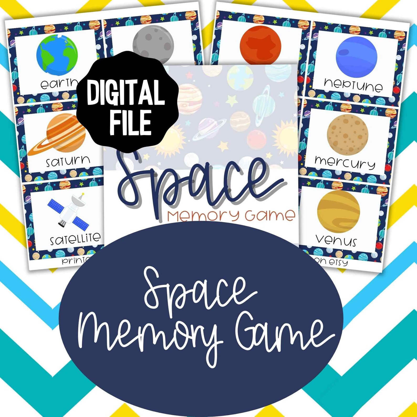 Solar System Space Printable Memory Game for Kids - Etsy Ireland