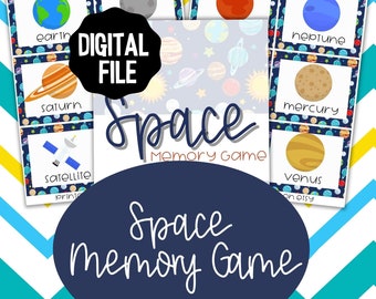 Space Memory Card Game, a Printable Picture Matching Solar System ...