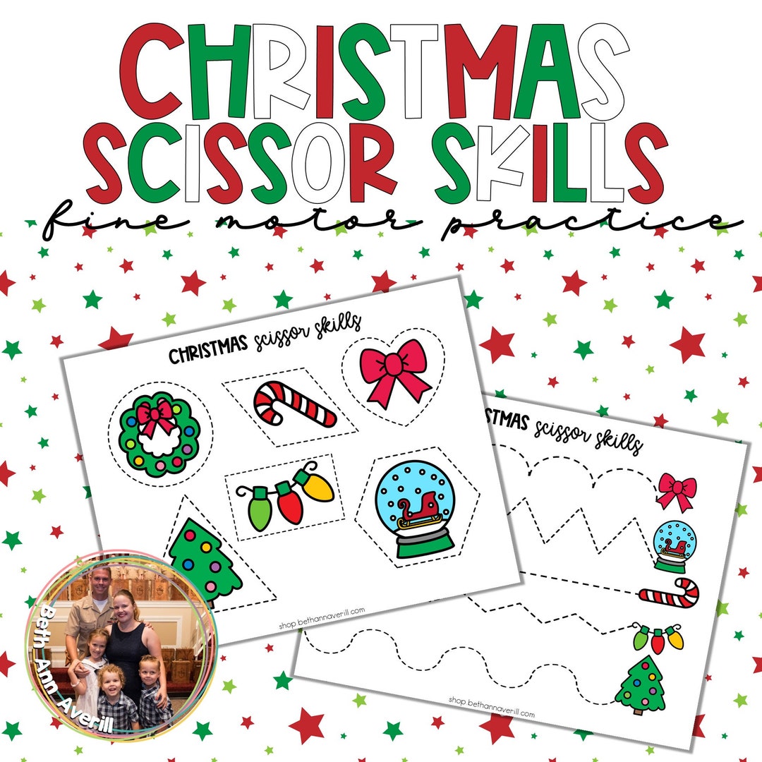 Christmas Scissor Skills Fine Motor Practice for Preschoolers - Etsy