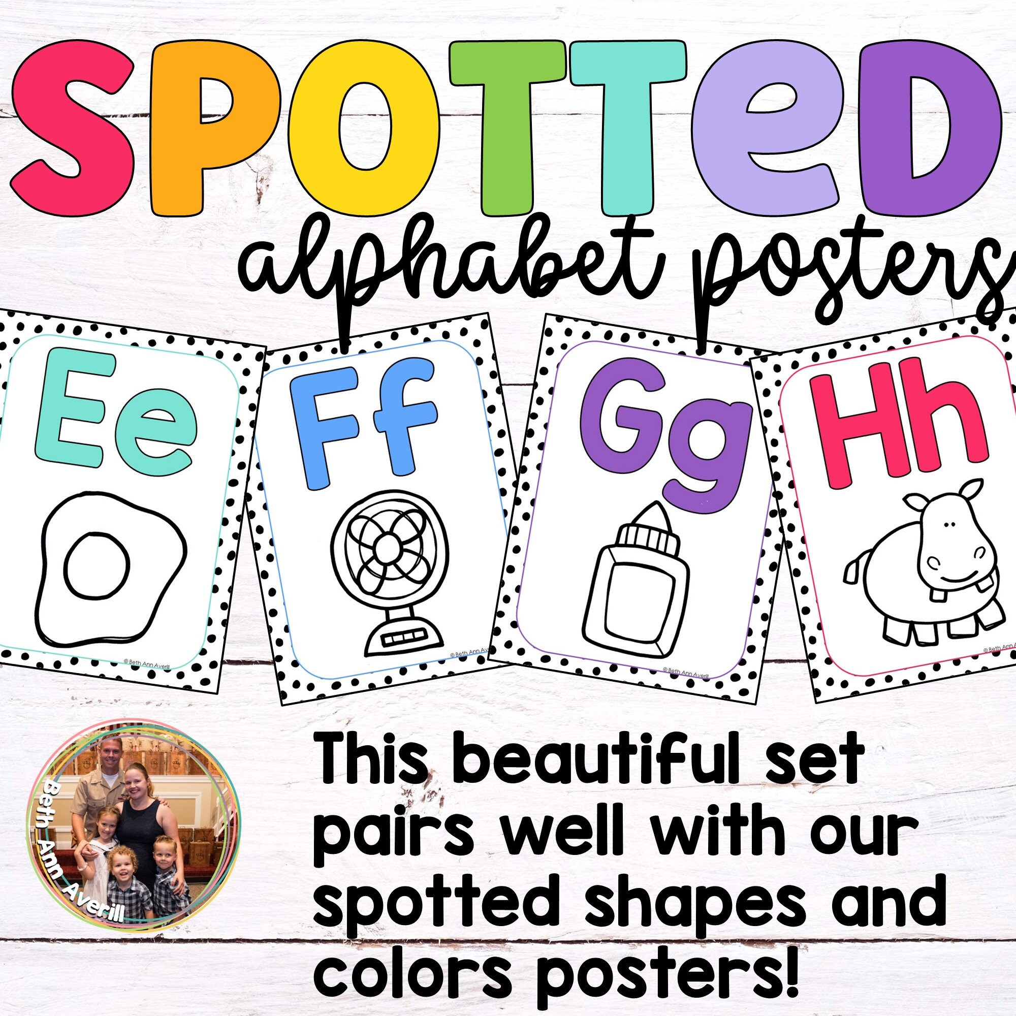 Alphabet Posters Classroom Decorations Printable Spotted Brights ...