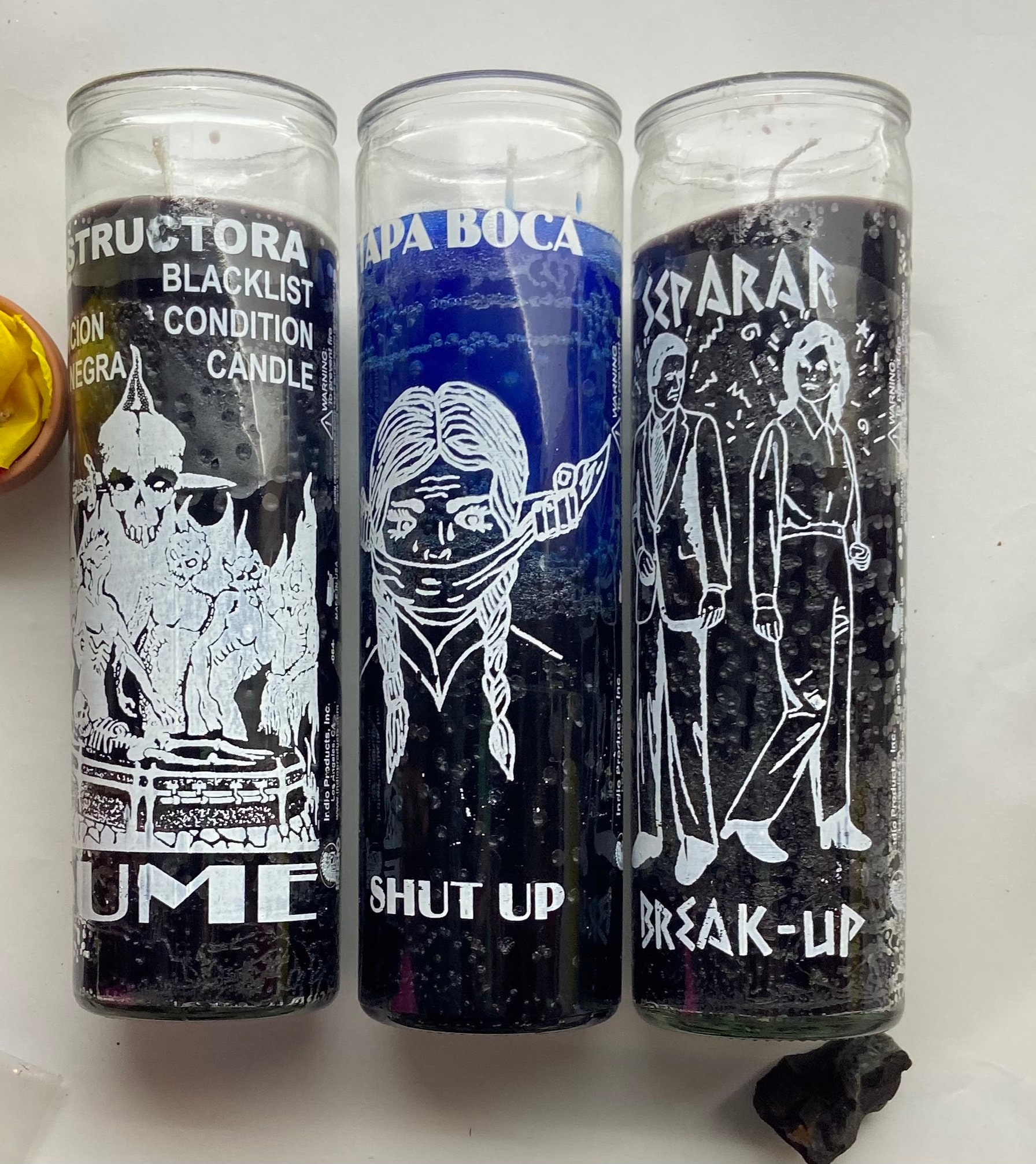 Shut Up-dump-break up Prepared Candle | Vela Preparada Tapa Boca ...