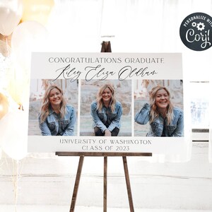 Graduation Welcome Sign Template Printable Minimalist Photos - Etsy