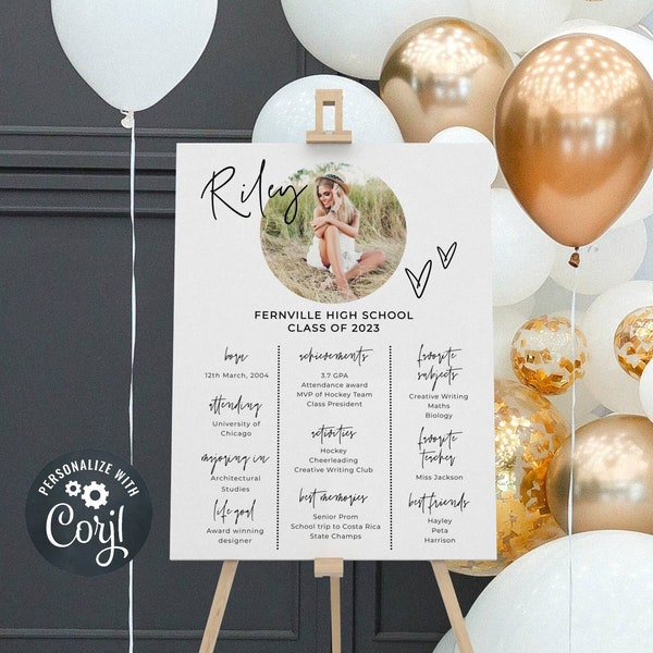 Graduation Milestone Poster Board Template Printable - Etsy Australia