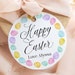 Round Easter Favor Tag Template Printable Easter Egg Wreath | Etsy