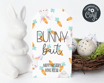 Personalized Editable Easter Bunny Gift Tag Printable Carrots - Etsy