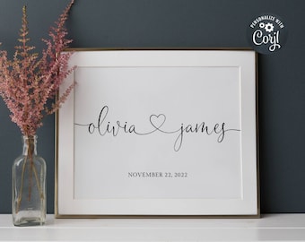 Digital Prints Couples Name Calligraphy Gift Personalised Calligraphy ...