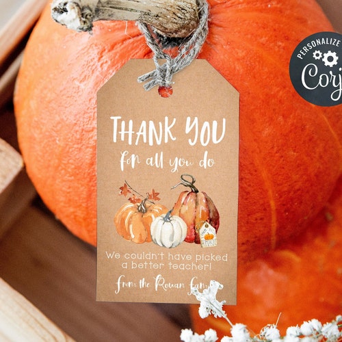 Thanksgiving Printable Tag Editable Gift Tag Template - Etsy