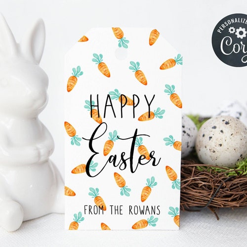 Easter Gift Tag Printable Easter Basket Tag Easter Bunny - Etsy