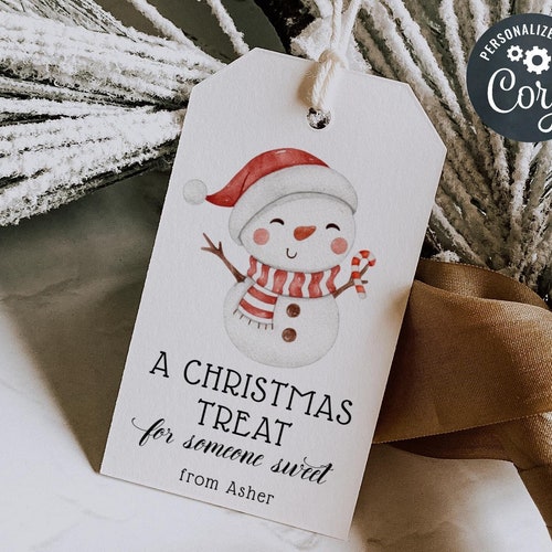 Editable Christmas Gift Tag Template Printable Holiday Party - Etsy