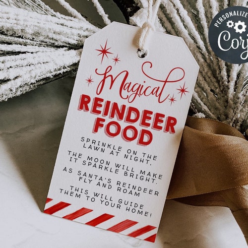 Magic Reindeer Food Tag Printable Christmas Eve Box - Etsy