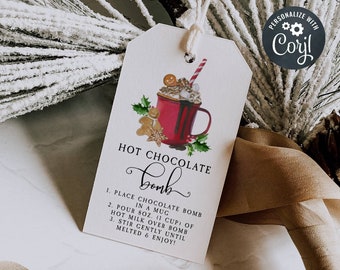 INSTANT DOWNLOAD Christmas Hot Chocolate Bomb Gift Tag - Etsy