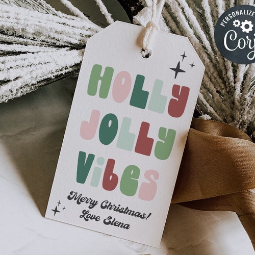 Christmas Fairy Lights Gift Tag Template Printable Holiday - Etsy