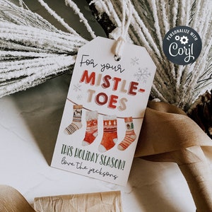 Editable for Your Mistle-toes Christmas Gift Tag Template - Etsy