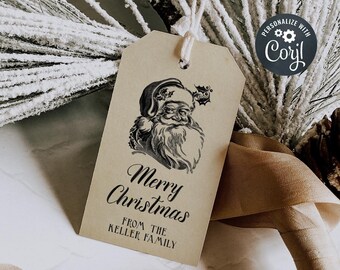 Santa Claus Tags Round Paper Gift Tags Set of 10 - Etsy