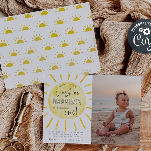 Editable Sunshine Birthday Invitation Template Our Little - Etsy
